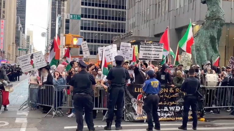 One person arrested at anti-Israel protest, where Hamas flag was ...